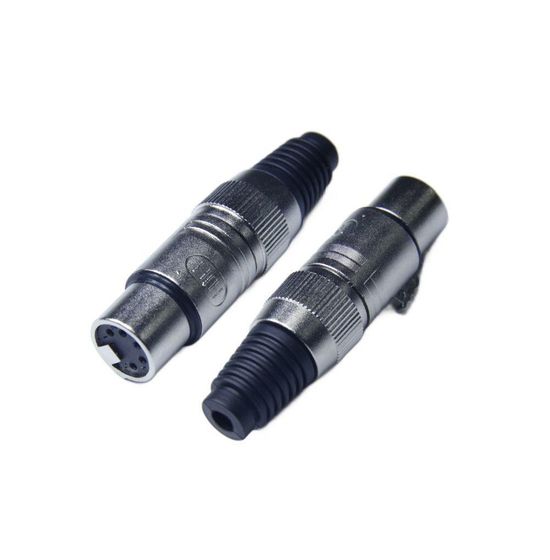 Conector Plug Canon XLR Fêmea Metal 5 Pinos - solucaocabo